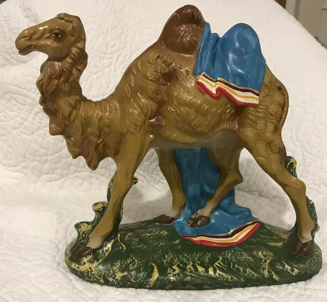 Vintage ITALY Paper Mache Nativity Standing Camel HAND PAINTED | #14607770