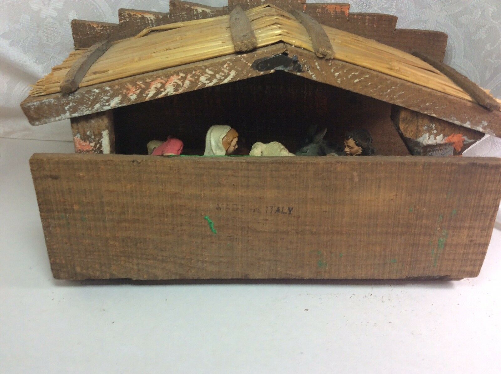 Vintage Wooden Folding Nativity Set “Italy” Fold - Out Crèche Baby ...
