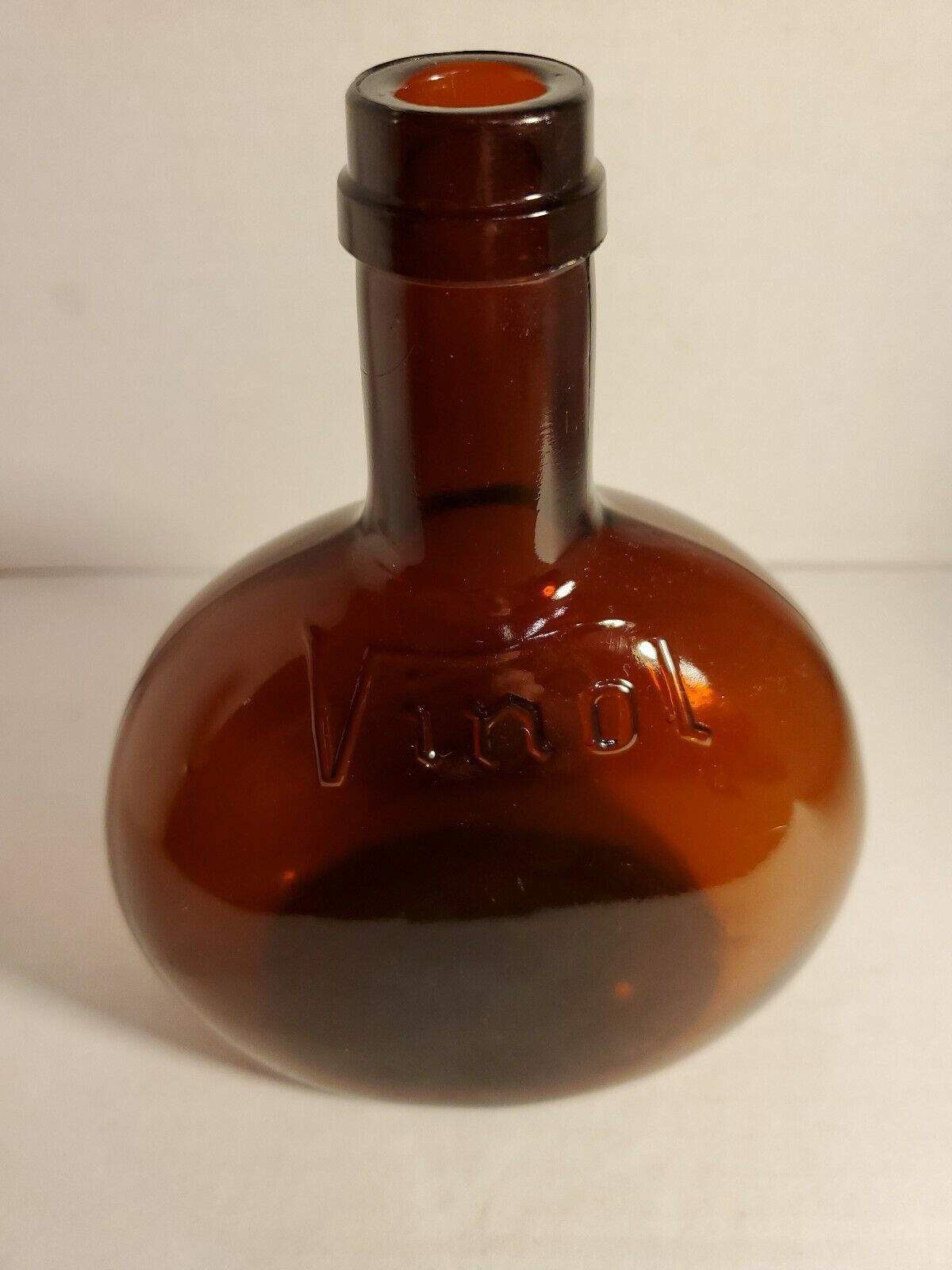 Antique Blown Amber Vinol Wine Tonic Bitters Bottle | #14737158