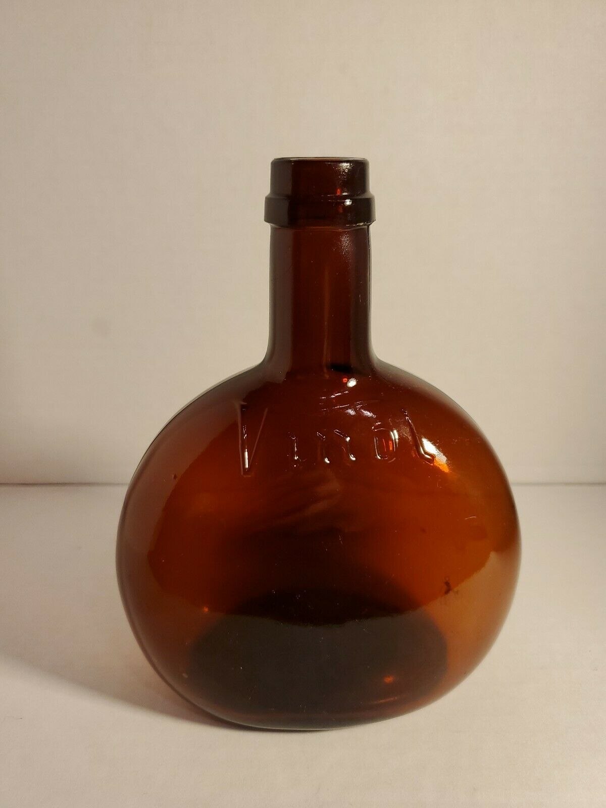 Antique Blown Amber Vinol Wine Tonic Bitters Bottle | #14737158