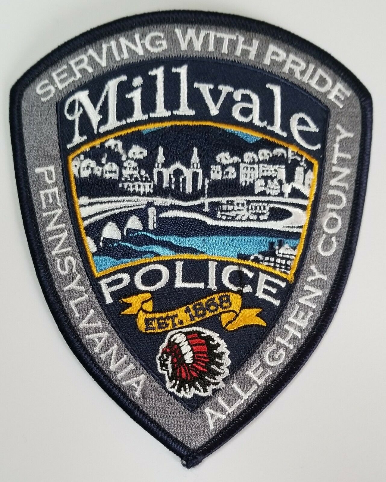 MILLVALE PA PENNSYLVANIA POLICE CLOTH SHOULDER PATCH ALLEGHENY COUNTY ...