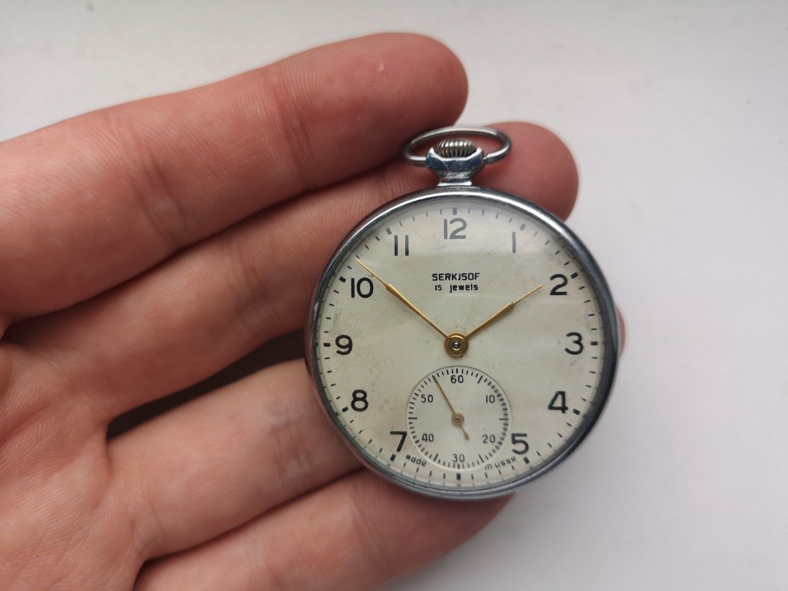 V RARE Ussr Pocket Watch Molnija EXPORT TURKEY SERKISOF TRAIN RAILROAD ...