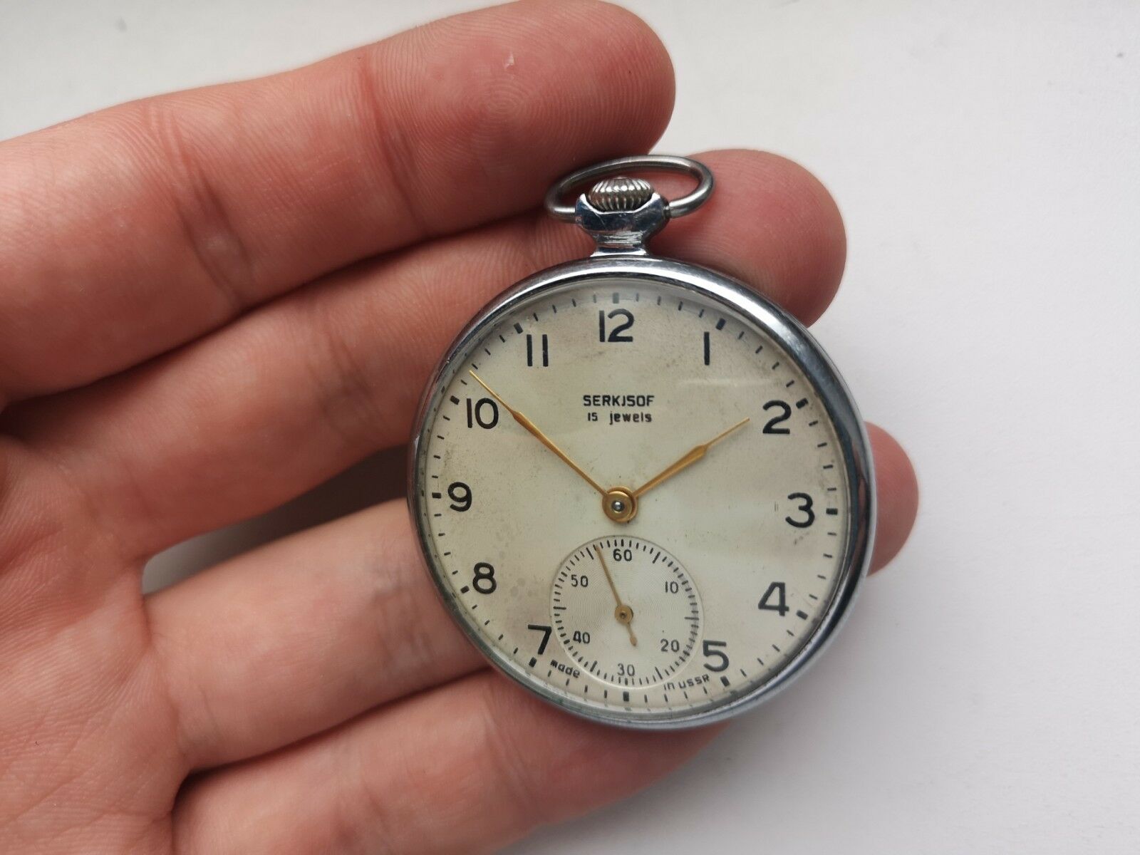 V RARE Ussr Pocket Watch Molnija EXPORT TURKEY SERKISOF TRAIN RAILROAD ...