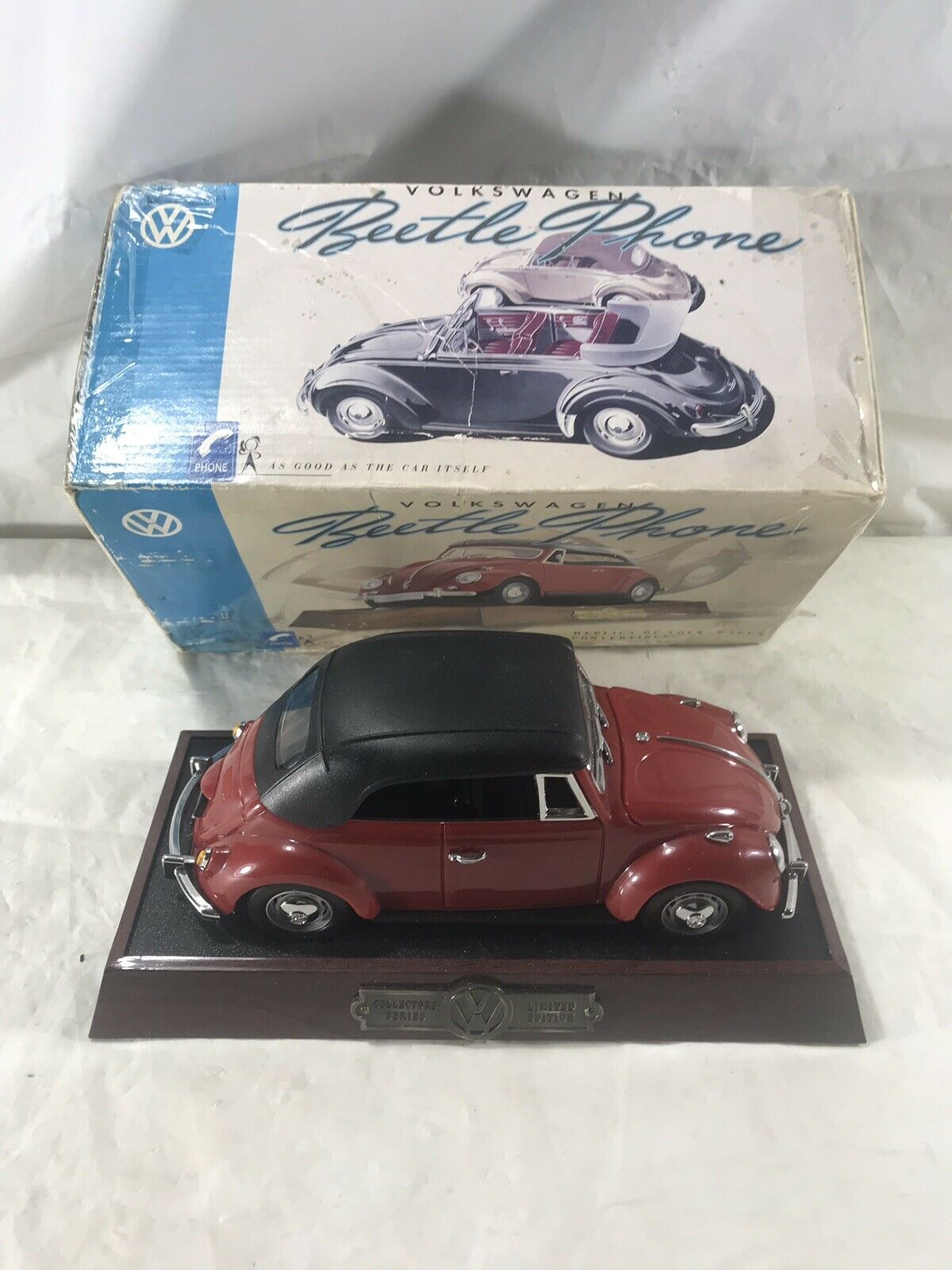 Vintage VW Beetle Phone Volkswagen Bug Red Convertible Stand Box ...