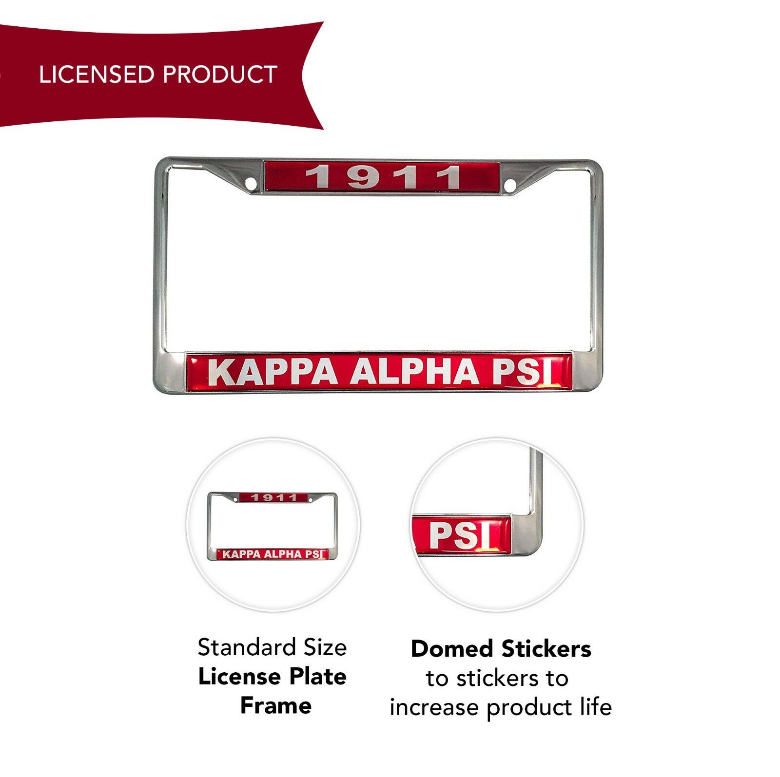 Kappa Alpha Psi Silver License Plate Frame Found Year And Name | #14592115