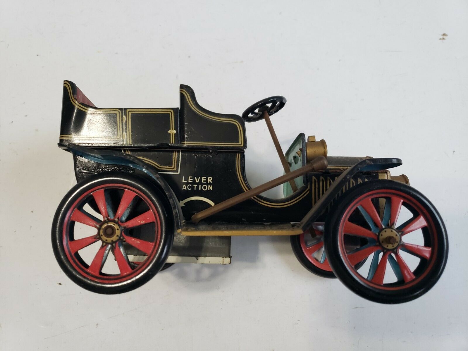 Vintage Trade Mark Modern Toys Lever Action Tin Friction Car | #14499769