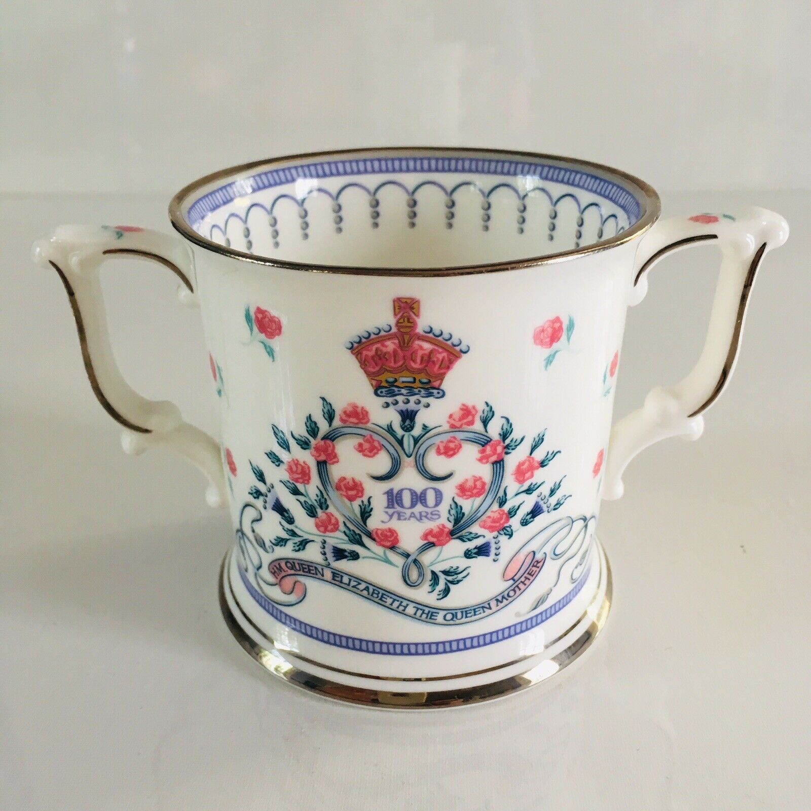 ROYAL QUEEN MOTHER 100TH BIRTHDAY COMMEMORATIVE LOVING CUP OT MUG ...