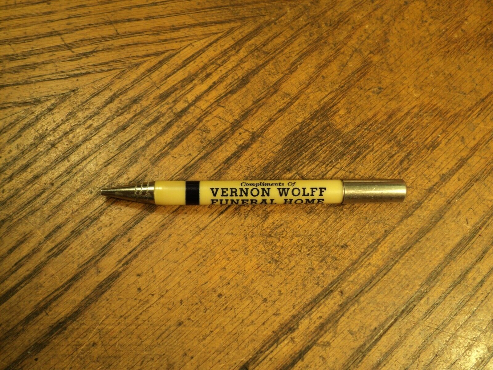 Vintage Short Mechanical Pencil Advertising Vernon Wolf Funeral Home ...