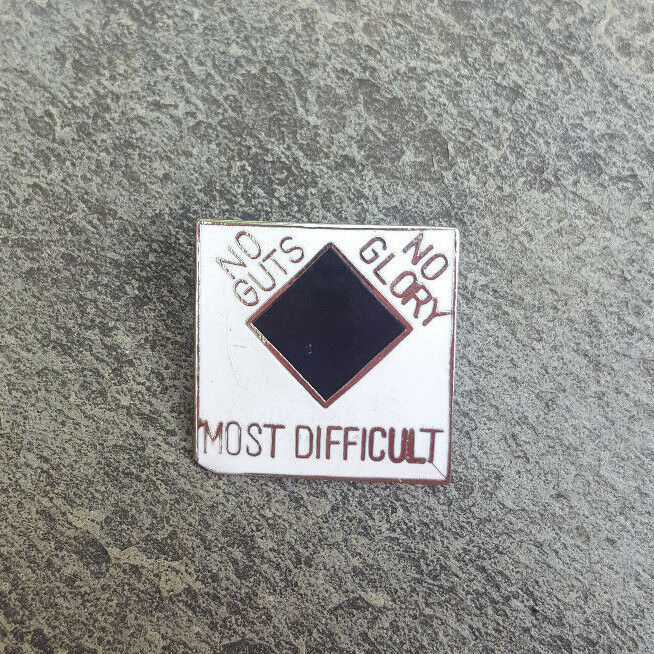 No Guts No Glory MOST DIFFICULT Black Diamond Ski Trail Sign Hat Lapel ...