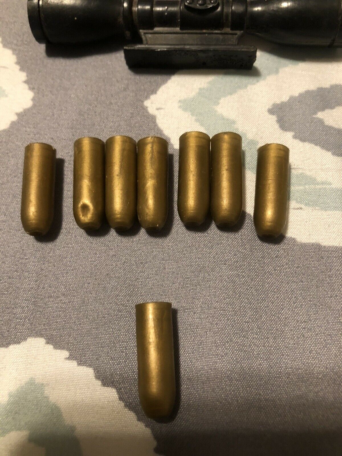 VINTAGE MARX Gold PLASTIC TOY PISTOL RIFLE CAP GUN SHELLS BULLETS ...