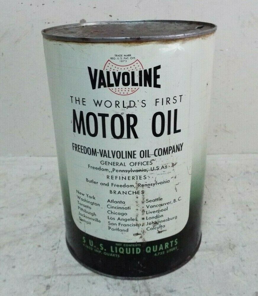 Vintage 1930s OLD VALVOLINE 5 Quart Oil Can METAL EMPTY | #14456906