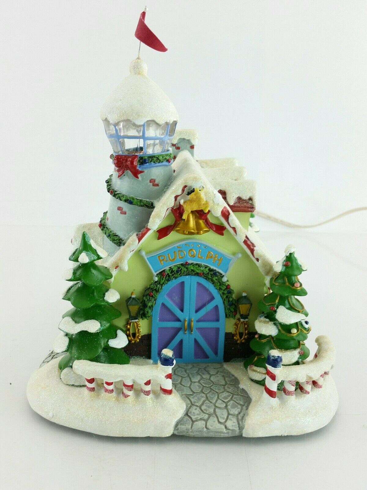Hawthorne Village Rudolph ' S Christmas Town REINDEER BARN AND WATCH ...