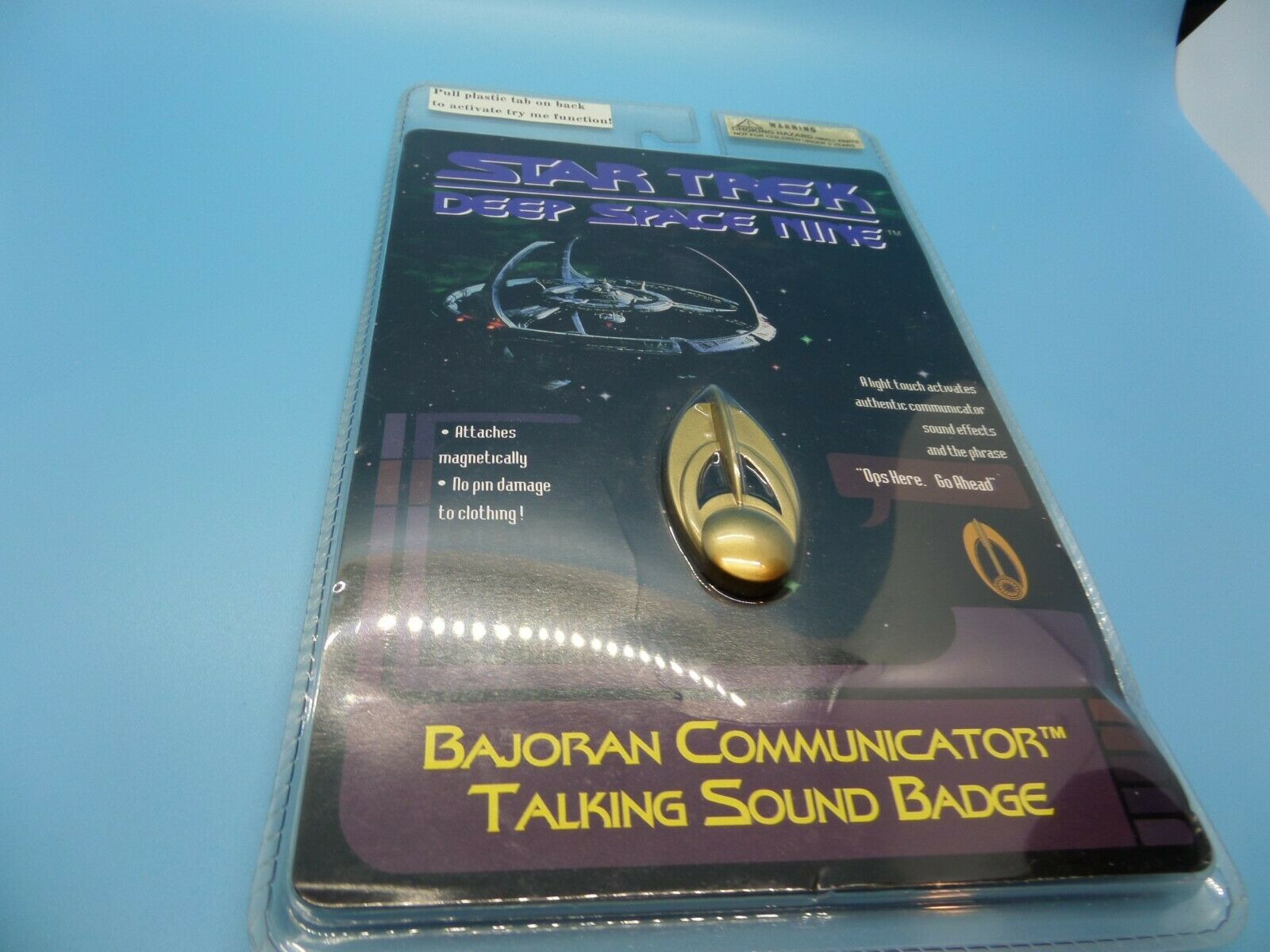 Star Trek Bajoran Communicator Talking Sound Badge Vintage 1996 But ...