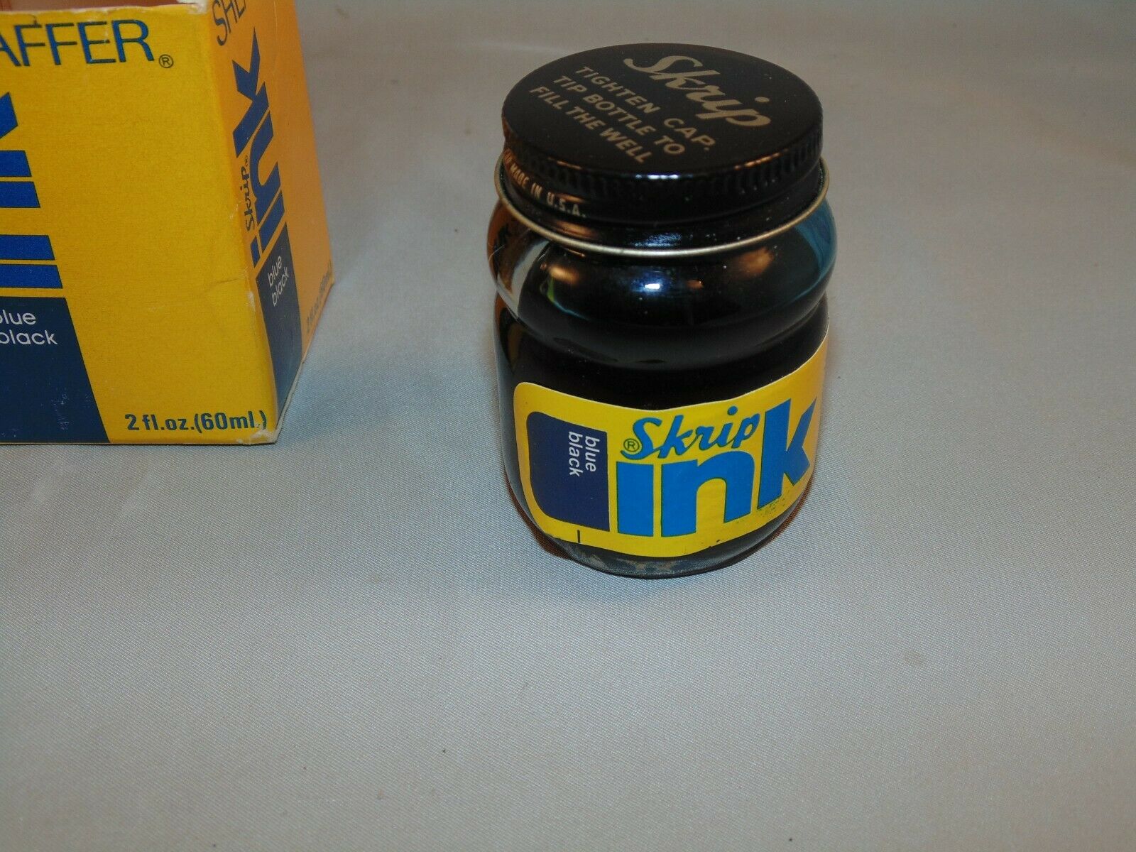 Vintage SHEAFFER ' S Ink SKRIP BLUE BLACK PERMANENT Reservoir Glass ...