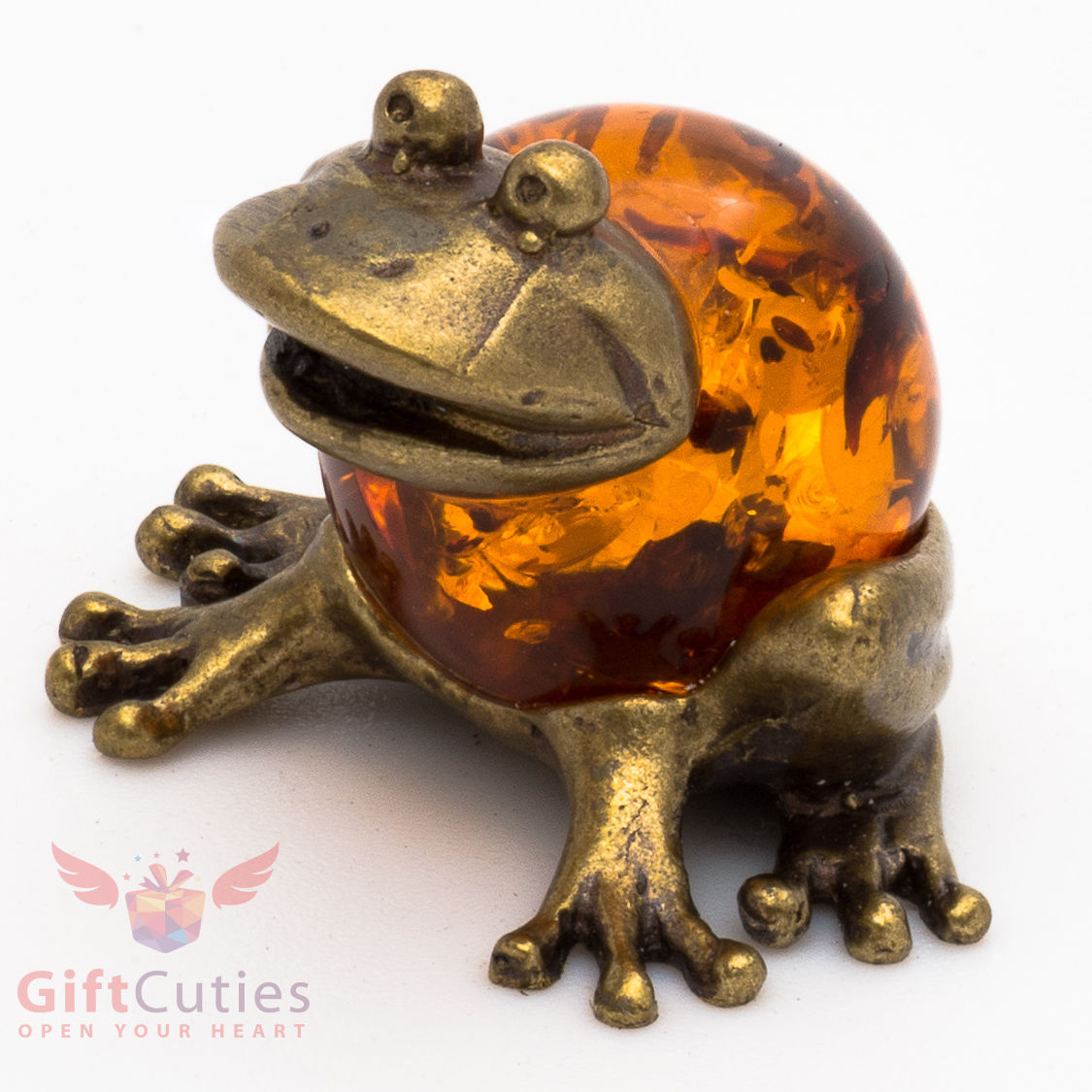 Russian Solid Brass Amber Figurine Of Feng Shui Frog Totem Talisman ...