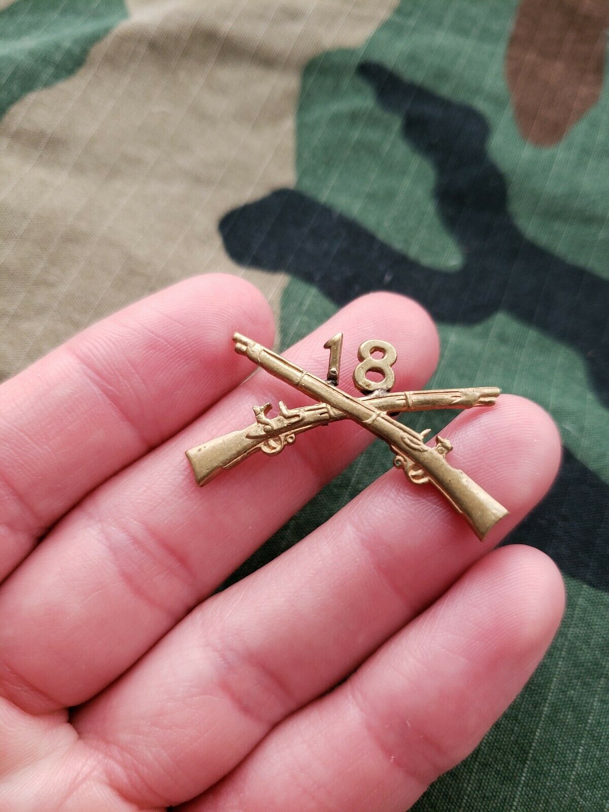 WWII US Army 18th Infantry Regiment Officers Collar Insignia Pin ...