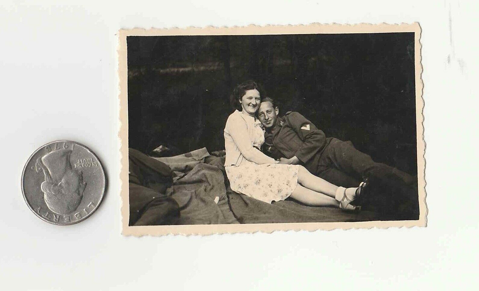 (1) German WW2 Photo Soldier Laying With Girl | #14542564