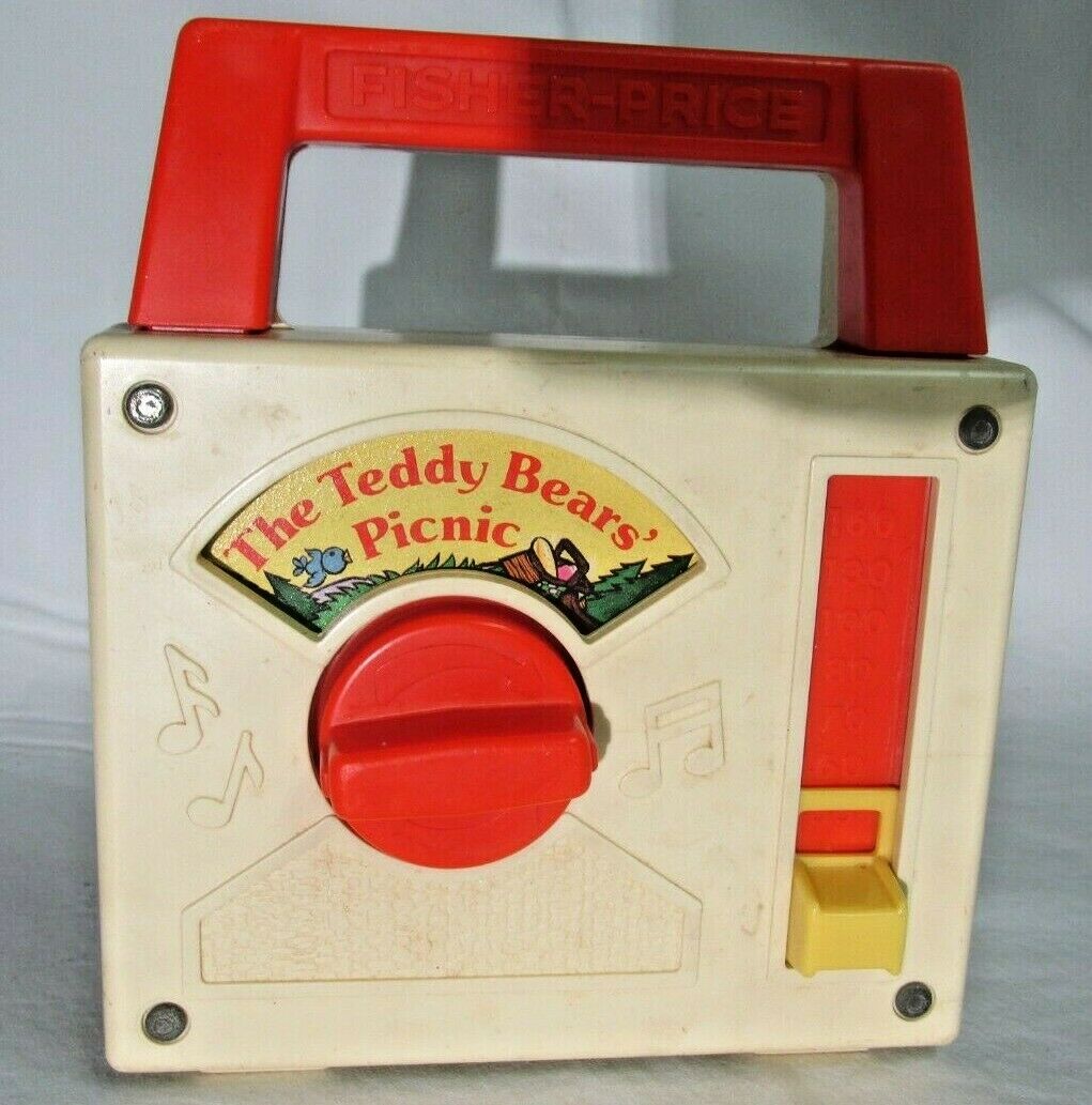 Vintage Fisher Price Teddy Bears Picnic Radio Wind Up Music Box 1979 ...
