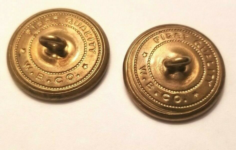 PAIR VINTAGE YORK CITY POLICE BRASS BUTTONS | #14385073