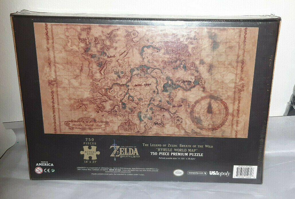 Legend Of Zelda (Breath Of The Wild) Hyrule World Map Jigsaw Puzzle 750 ...