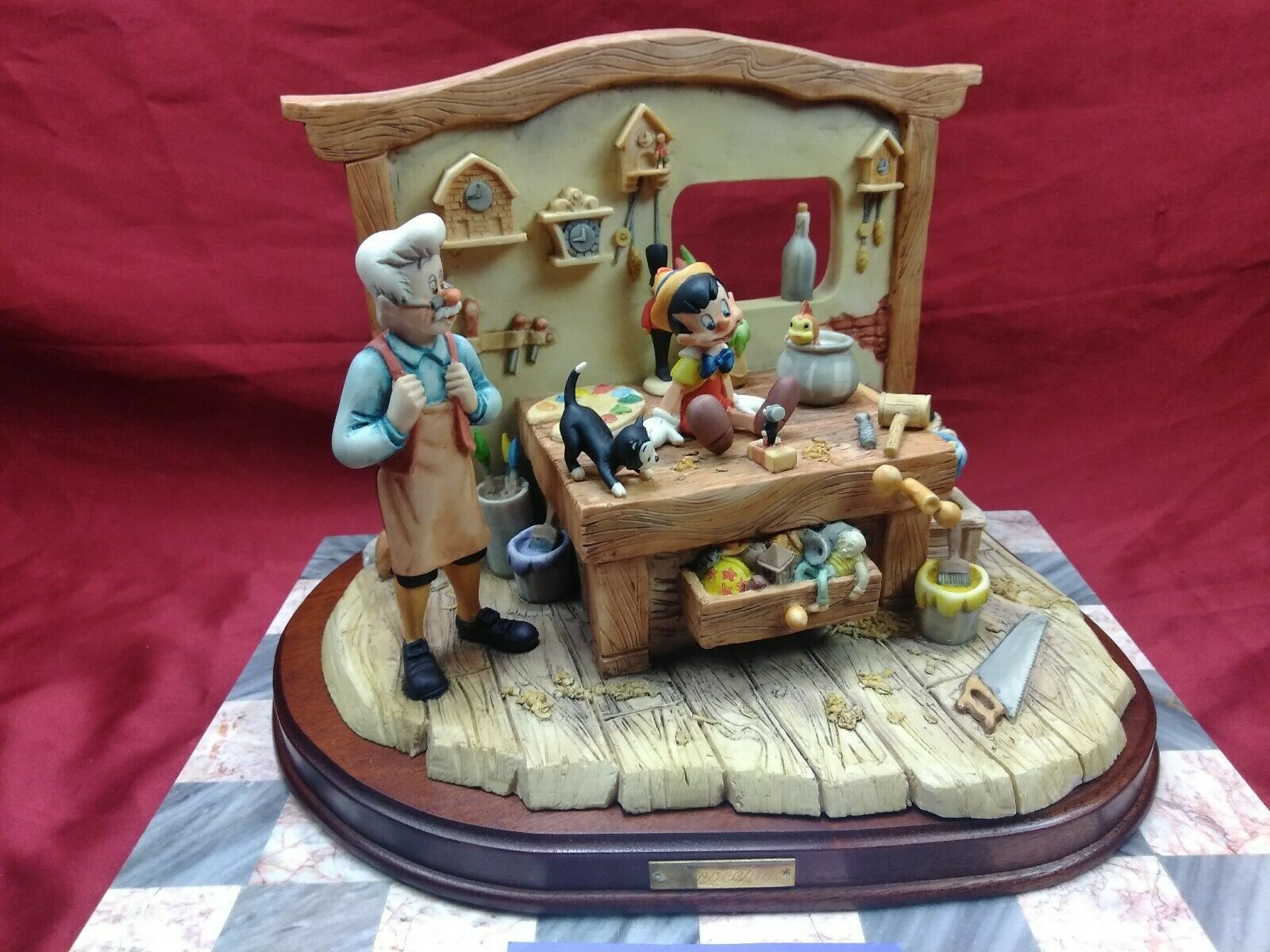 Rare Vtg. 1989 Walt Disney Pinocchio & Geppetto ' S Workshop Statue ...