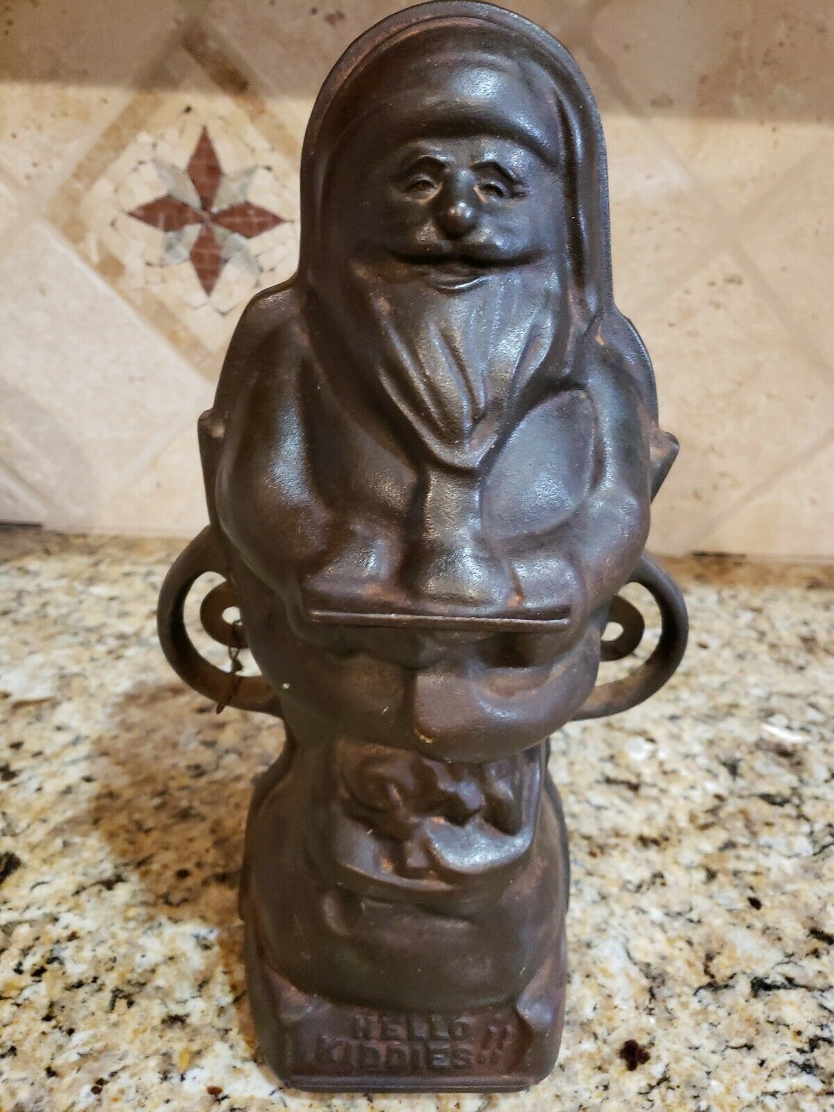 Griswold Cast Iron 12 " Santa Claus Hello Kiddies Christmas Cake Mold ...