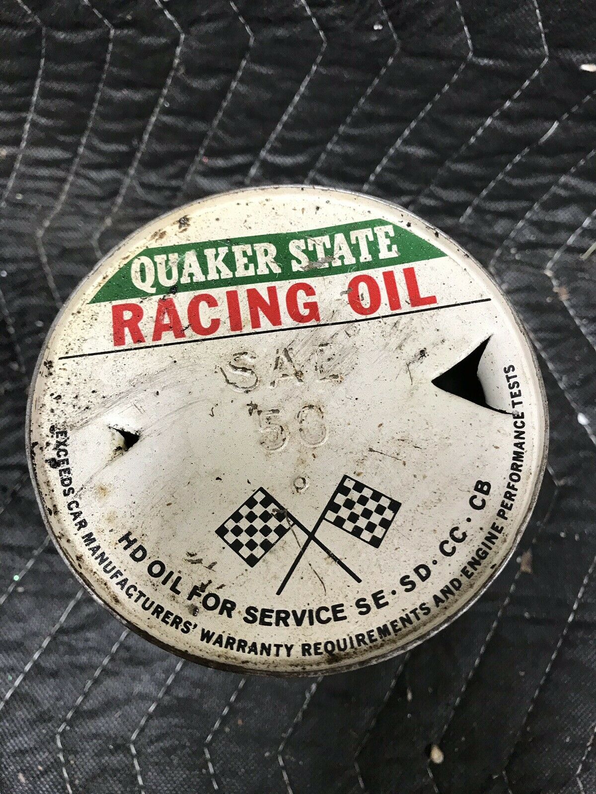 Empty Quaker State Oil Can Vintage Racing Car Ford Chevy 1970s | #14271073