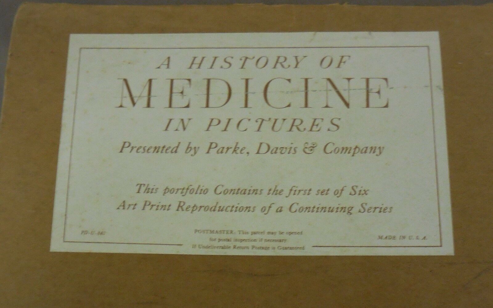 A History Of Medicine In Pictures Parke, Davis. Set 1. W/Complete ...