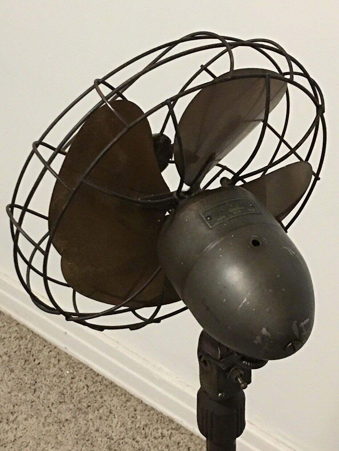 Emerson Electric 6250 - AF Brass Blade Oscillating Fan On Cast Iron ...