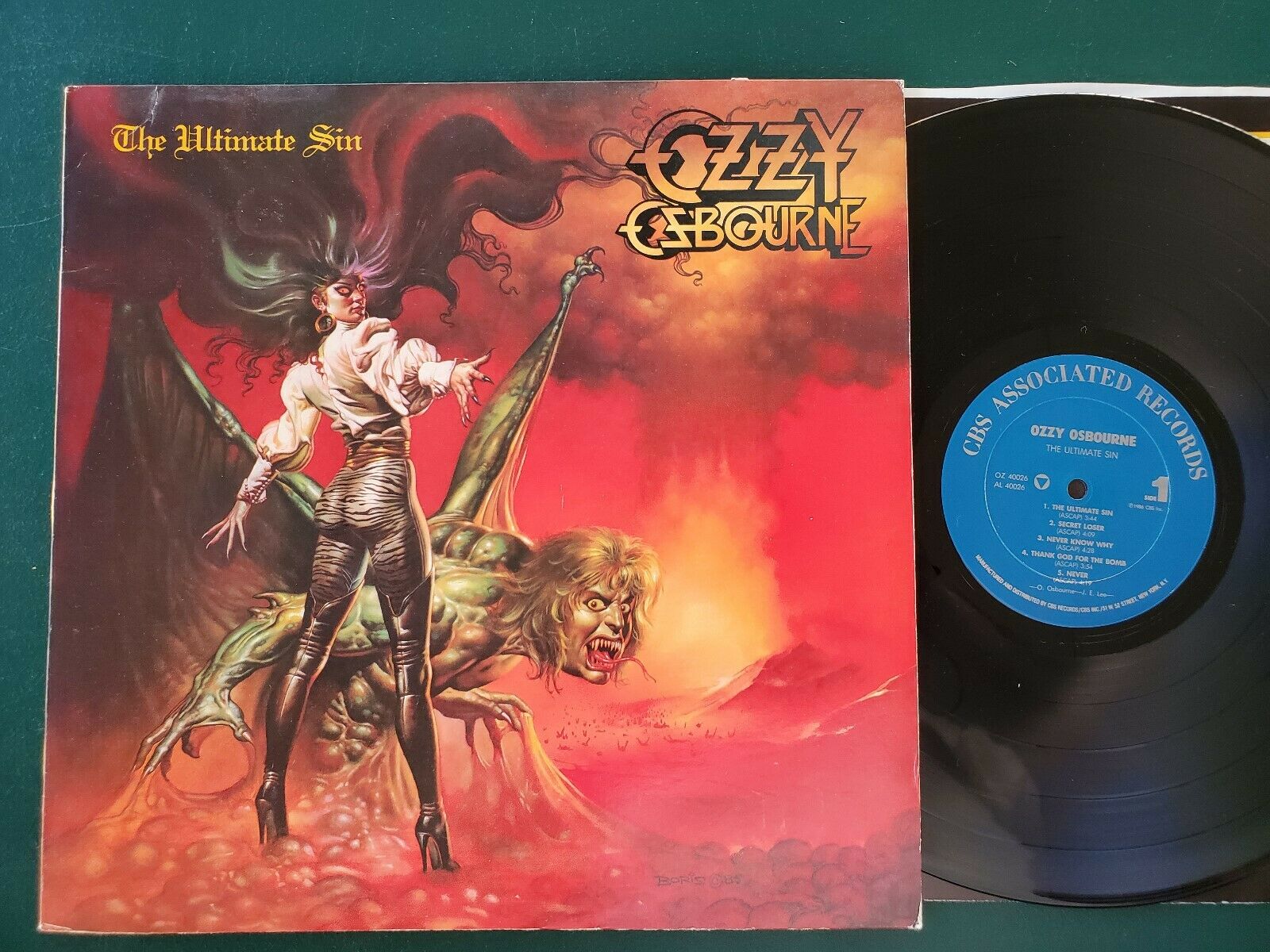 OZZY OSBOURNE - THE ULTIMATE SIN VINYL LP 1986 CBS FIRST PRESSING ...