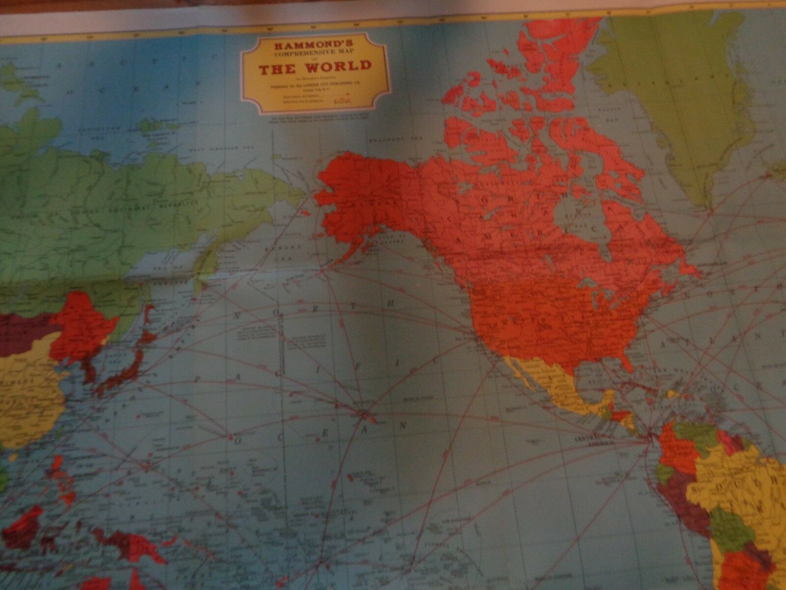 Hammond ' S Comprehensive Map Of The World World War II WWII | #14271760