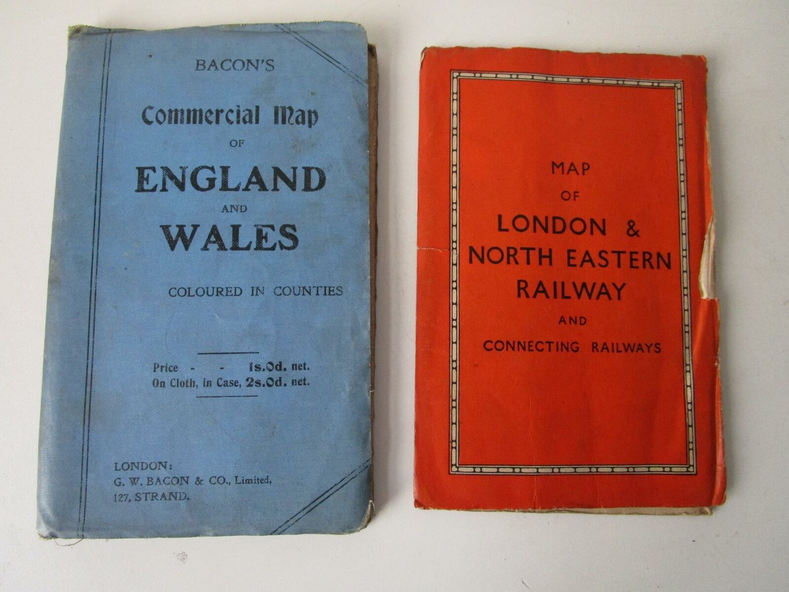 Vintage LNER Railway Map And Bacons Map Of England And Wales 1930 ' S ...