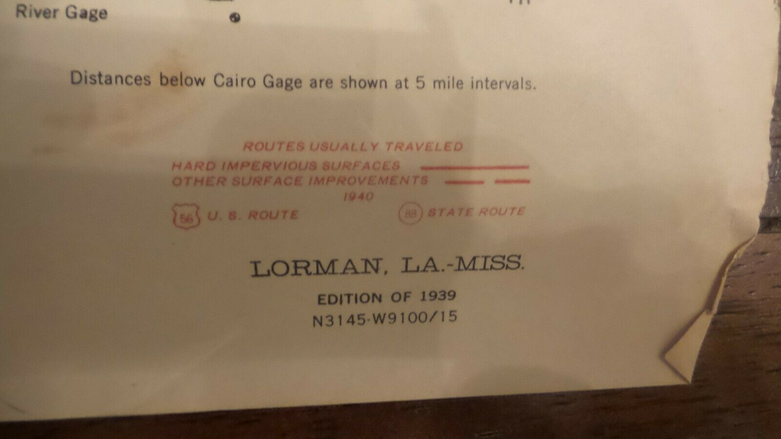 LOUISIANA MISSISSIPPI LORMAN WAR DEPT CORPS OF ENGINEERS MAP Ed 1939 ...