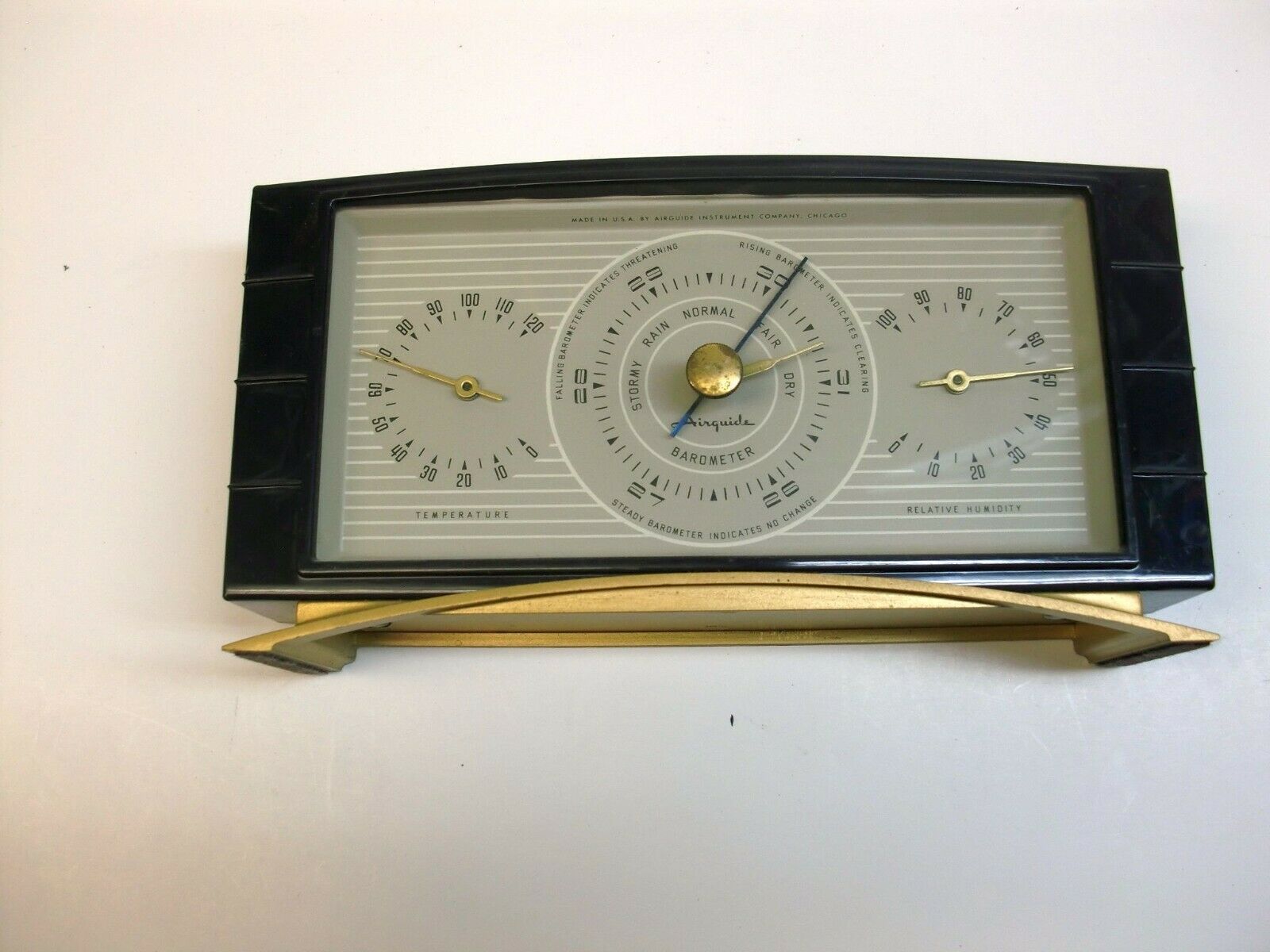 Vintage AIRGUIDE Tabletop Temperature Barometer Humidity Guage Weather ...