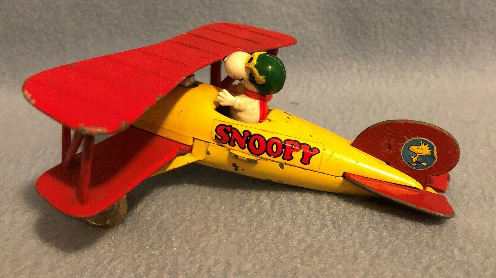 Vintage 1965 Aviva Toy Co. Diecast Snoopy Red Baron Bi - Plane ...