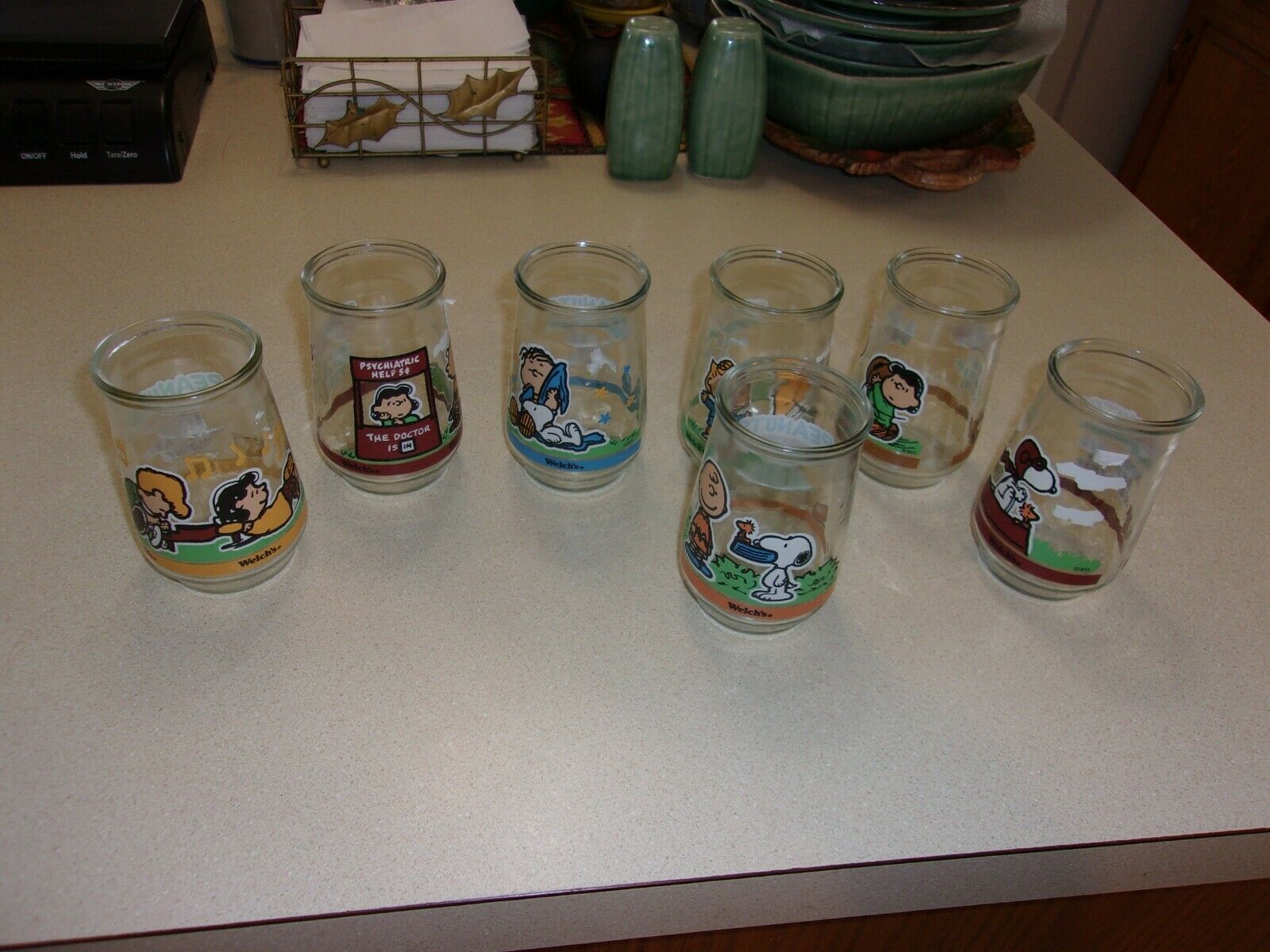 Complete Set Of 7 Welch ' S Peanuts Comic Classics Jelly Jar Glasses ...