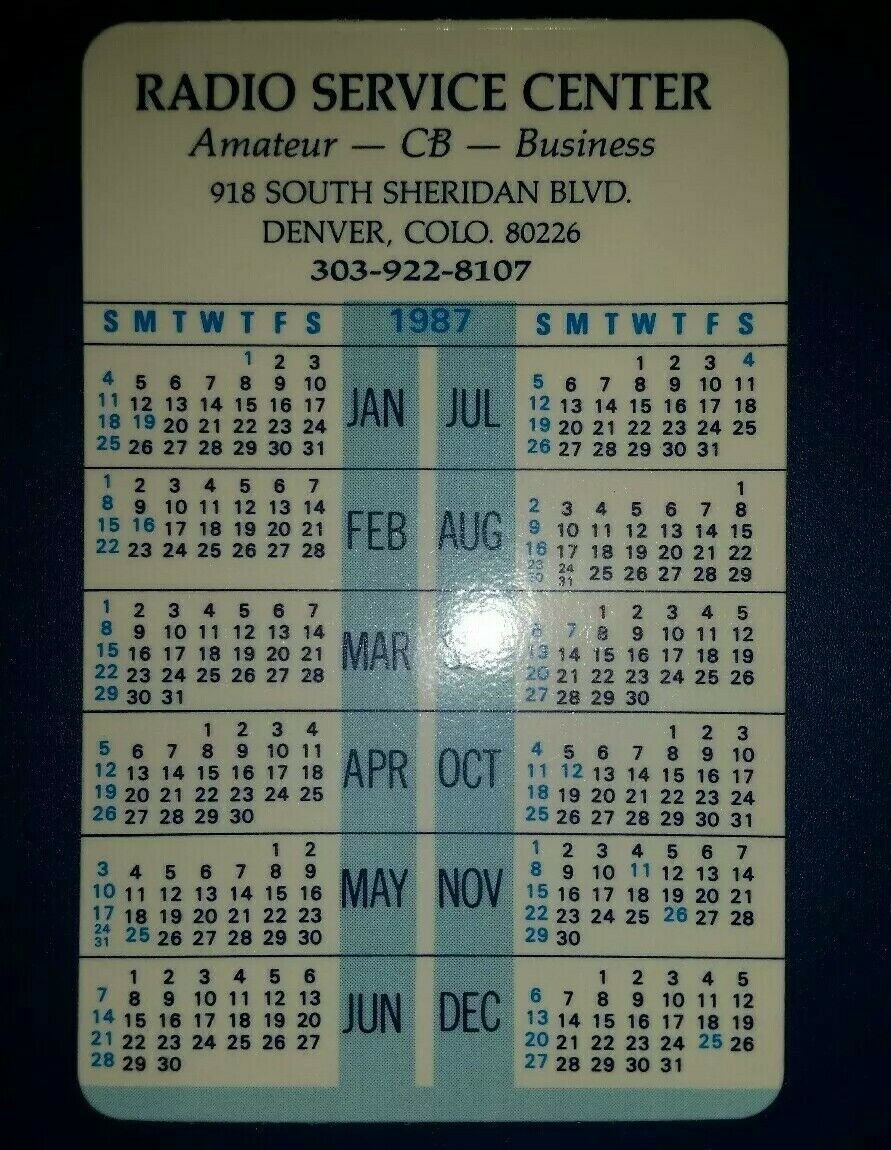 Vintage Business Card And Calendar Handout CB Radio Service Center ...