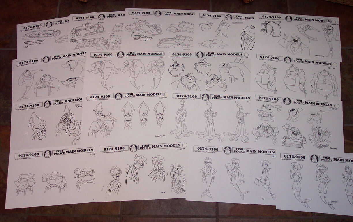 FISH POLICE ANIMATORS ' MODEL SHEETS HANNA BARBERA Artist Guide | #14264221