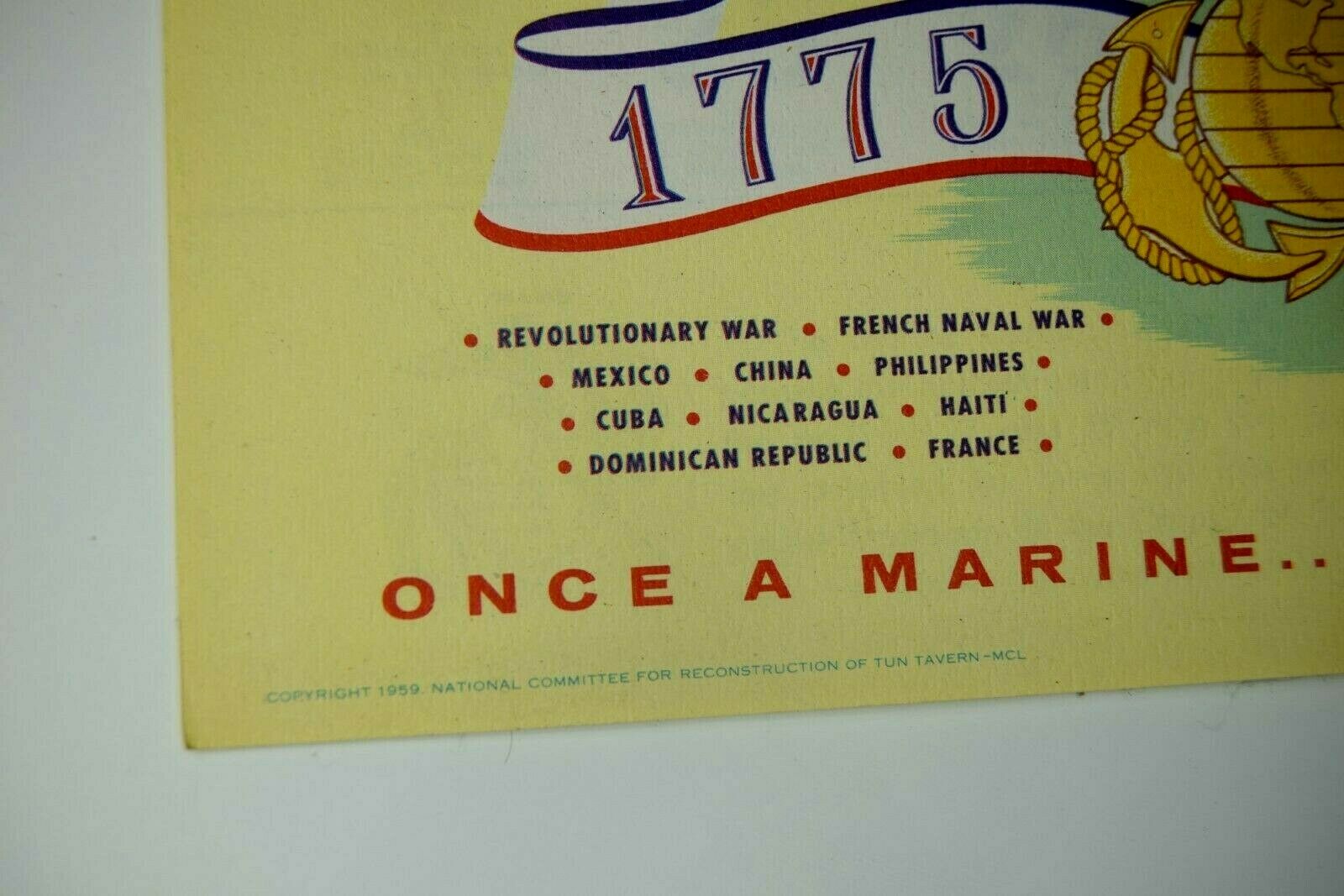 1960 U. S. Marine Corps Historical Calendar Iwo Jima WWI WWII China ...