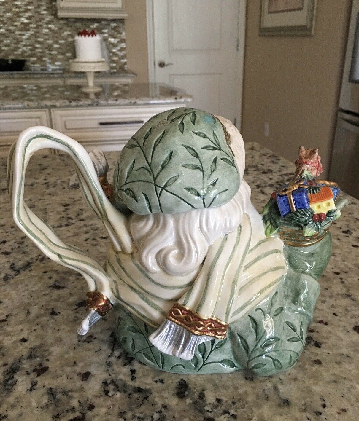 Fitz And Floyd Gregorian Collectible Teapot Christmas Santa Claus Old ...