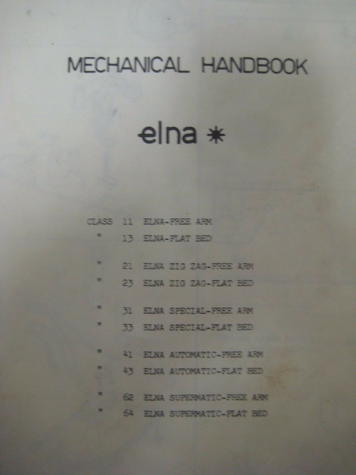 Vintage 1967 ELNA Sewing Machine Mechanical Handbook Supermatic Zig Zag ...