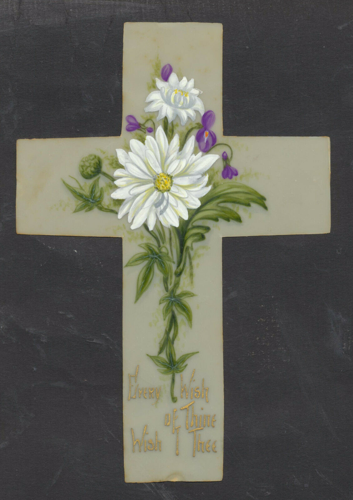 C10516 Victorian Hand Painted Die Cut Greetings Card: Flowers On ...