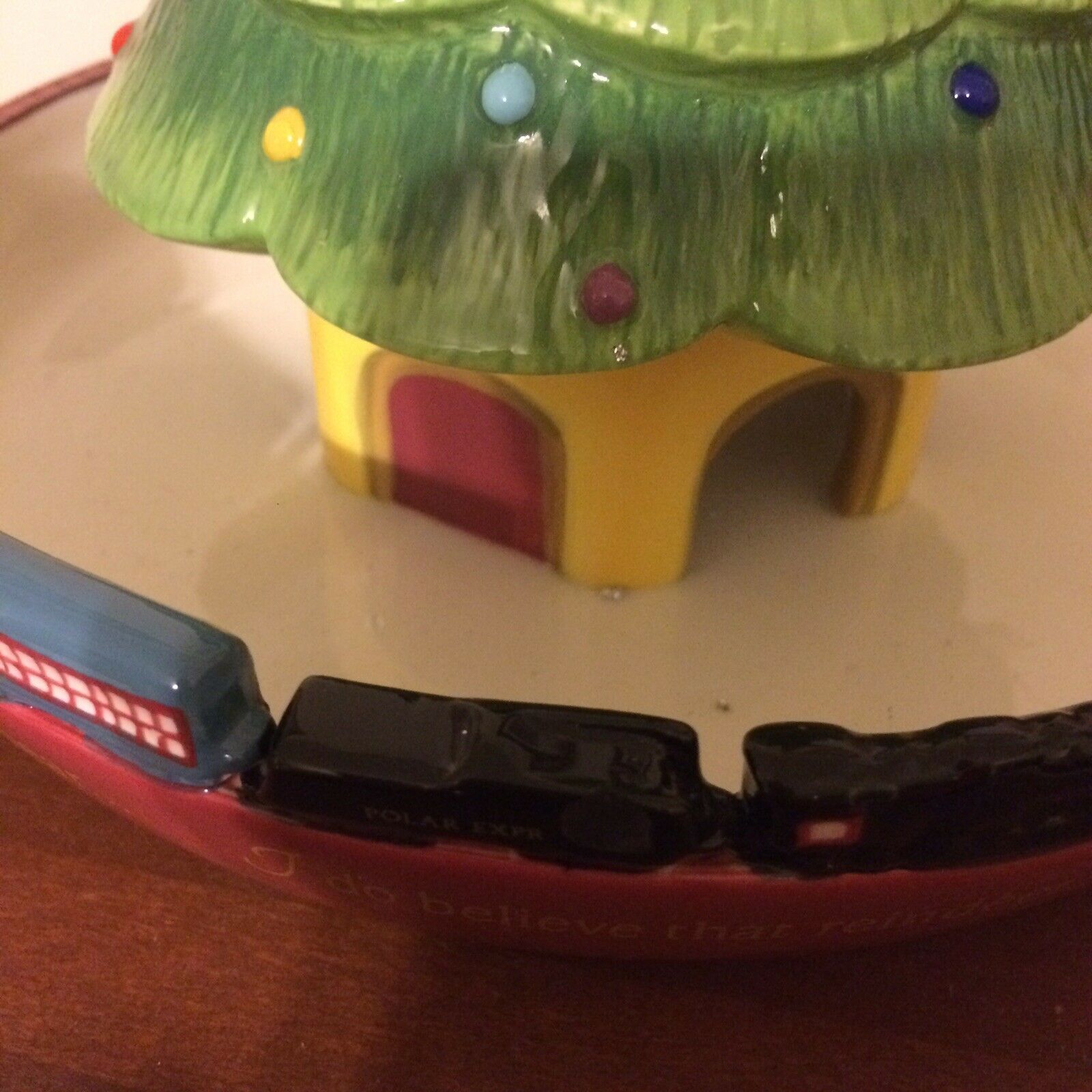Hallmark The Polar Express Christmas Tree Candy Dish Dispenser Ceramic ...