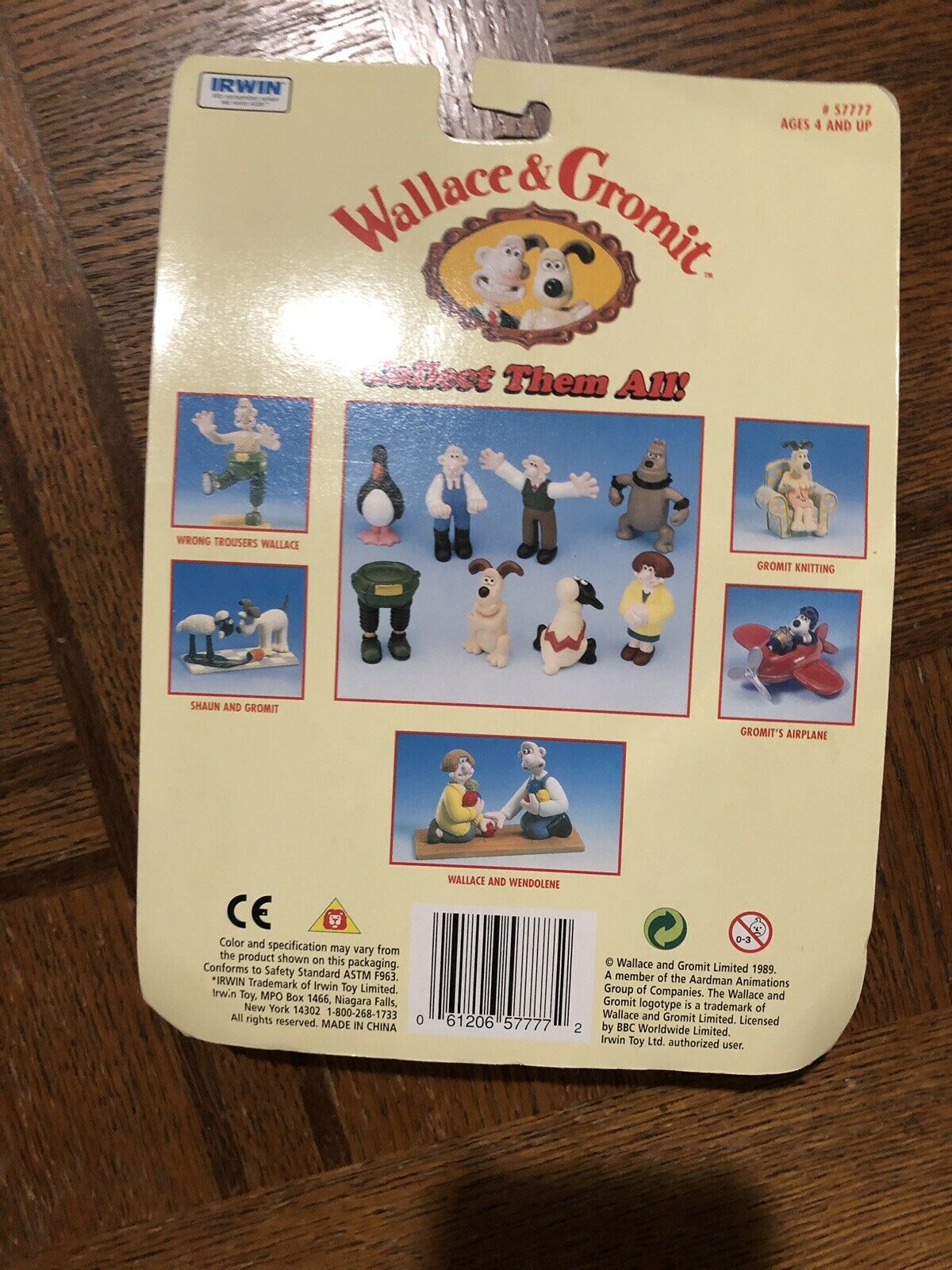 1989 Irwin Toys On CARD Wallace And Gromit Collectible Figures - 4 On ...