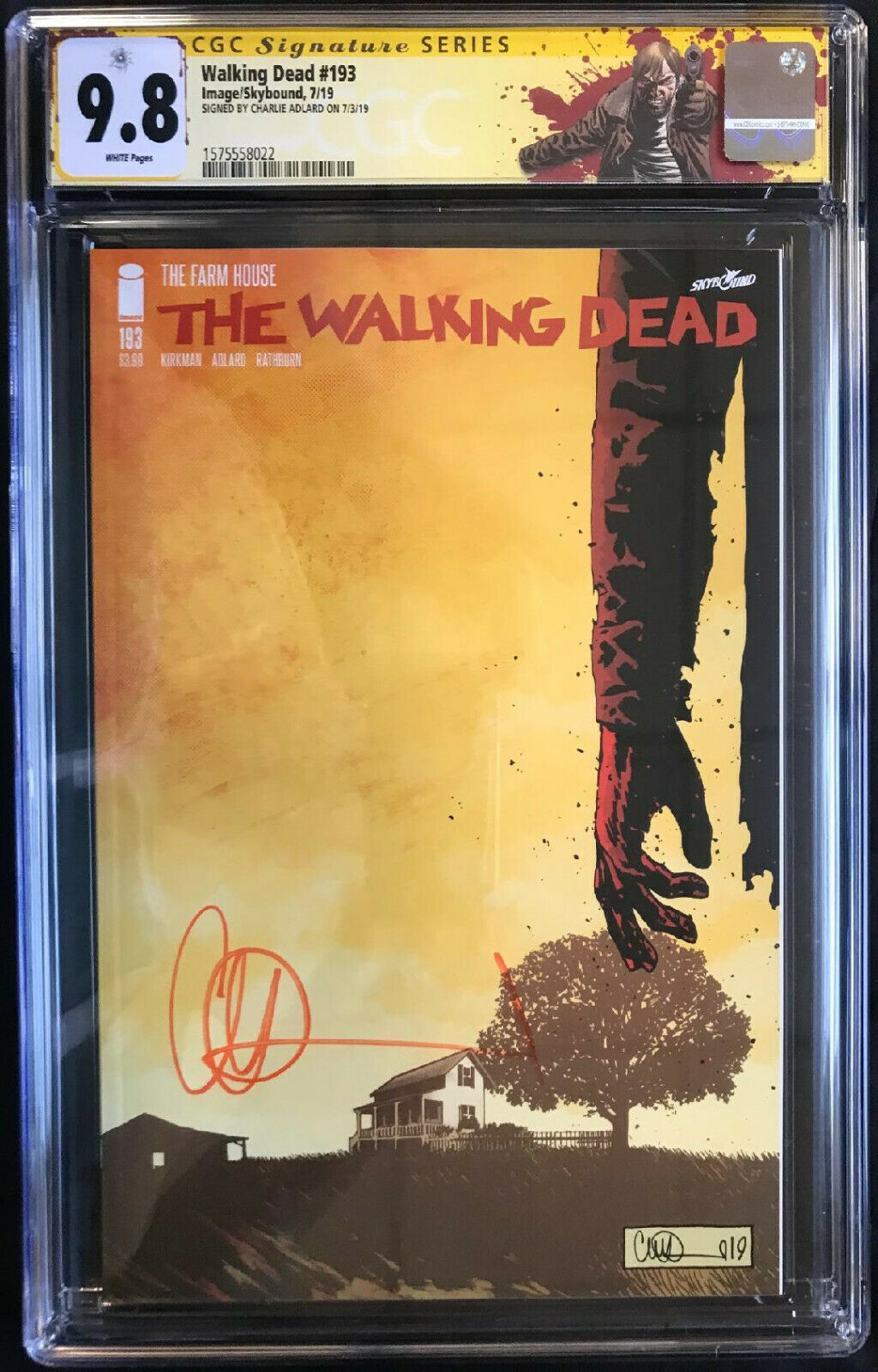 THE WALKING DEAD 193 CGC 9. 8 SIGNATURE SERIES 1ST PRINT CHARLIE ADLARD ...