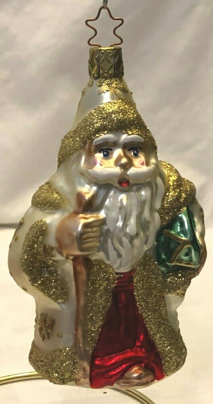 MERCK FAMILY OLD WORLD CHRISTMAS ORNAMENT GOLDEN HERALDING FATHER BLOWN ...