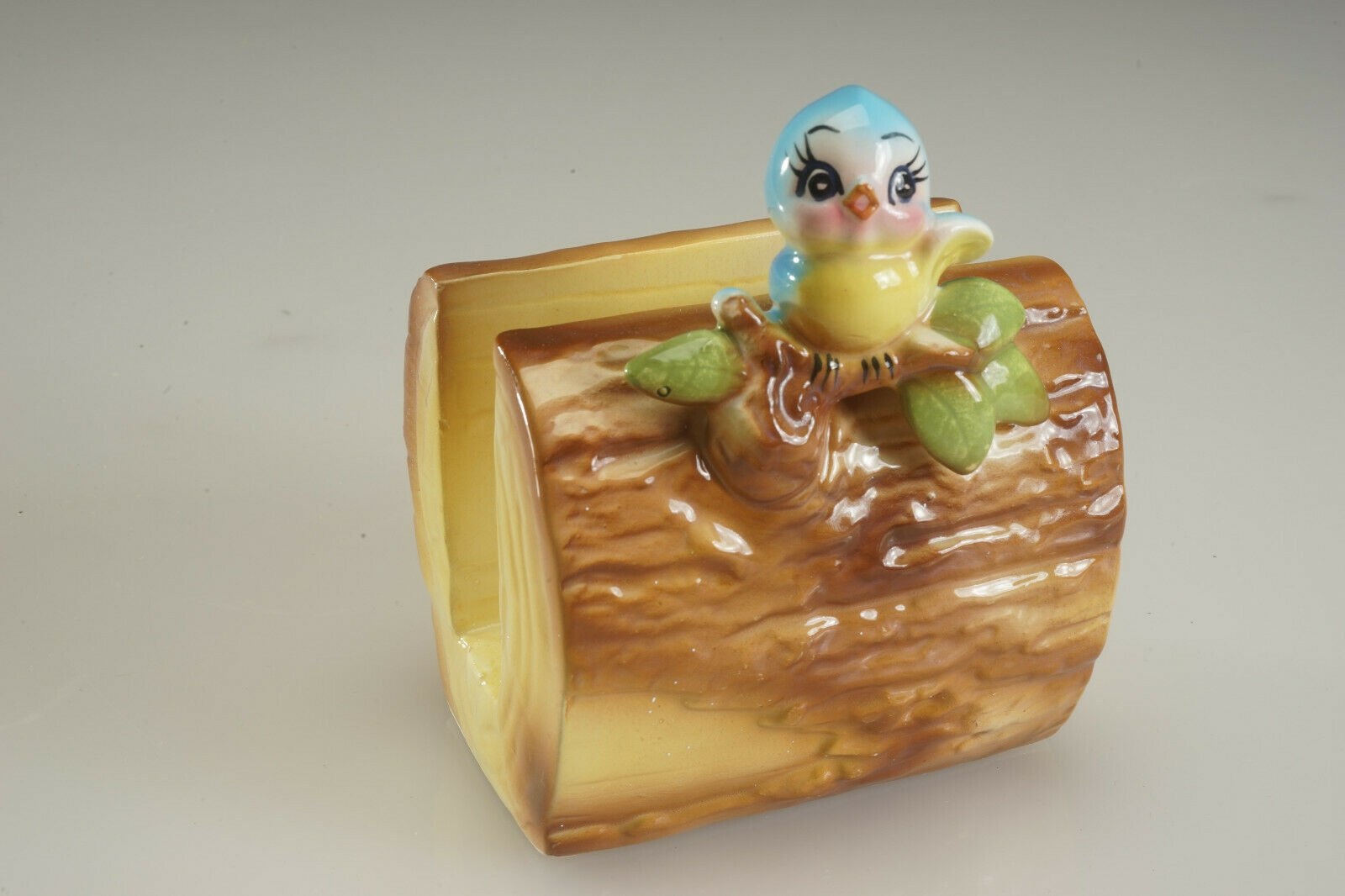 Vintage 1950s 1960s Norcrest Japan Bluebird On Log Napkin Holder ...