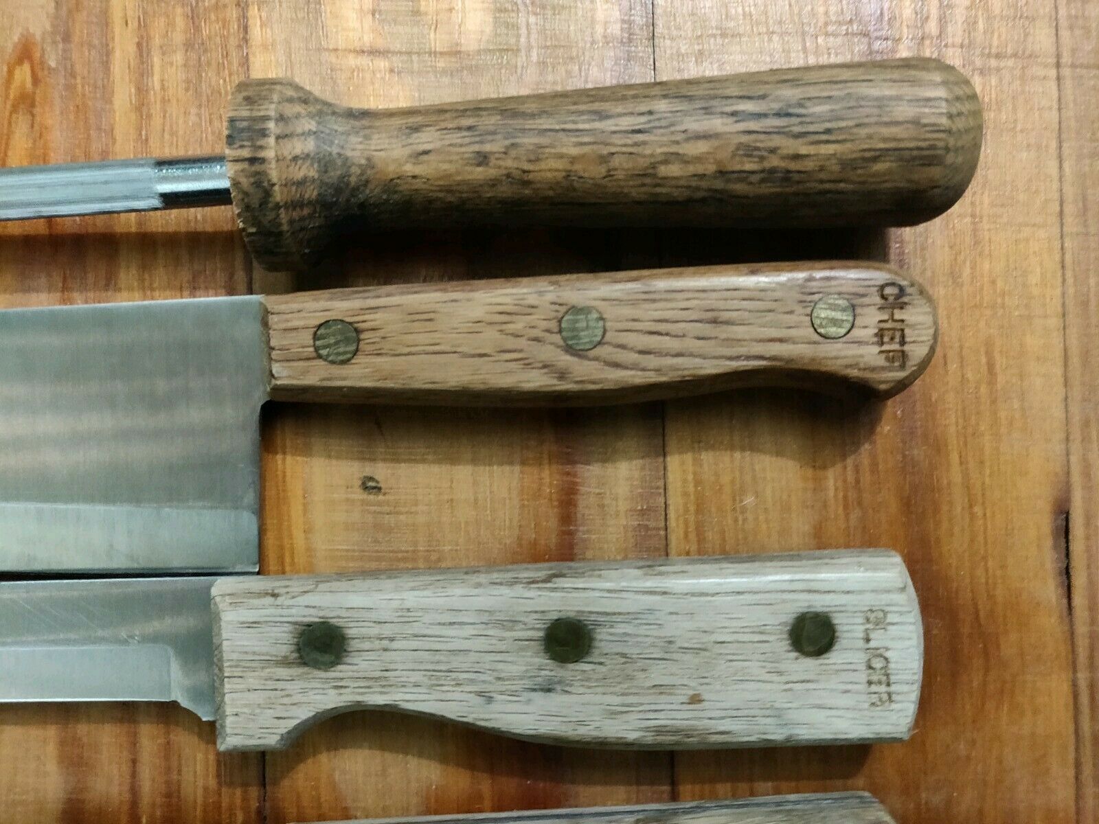 5 OLD HOMESTEAD Lifetime Cutlery Japan Chef ' S Knife Wood Handle ...