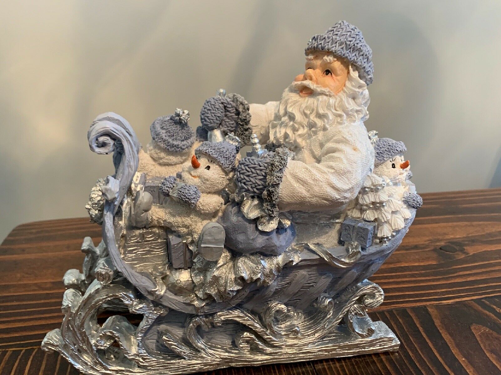 Encore Snow Buddies Santa In Sleigh Christmas Figurine 1998 8”x8 ...