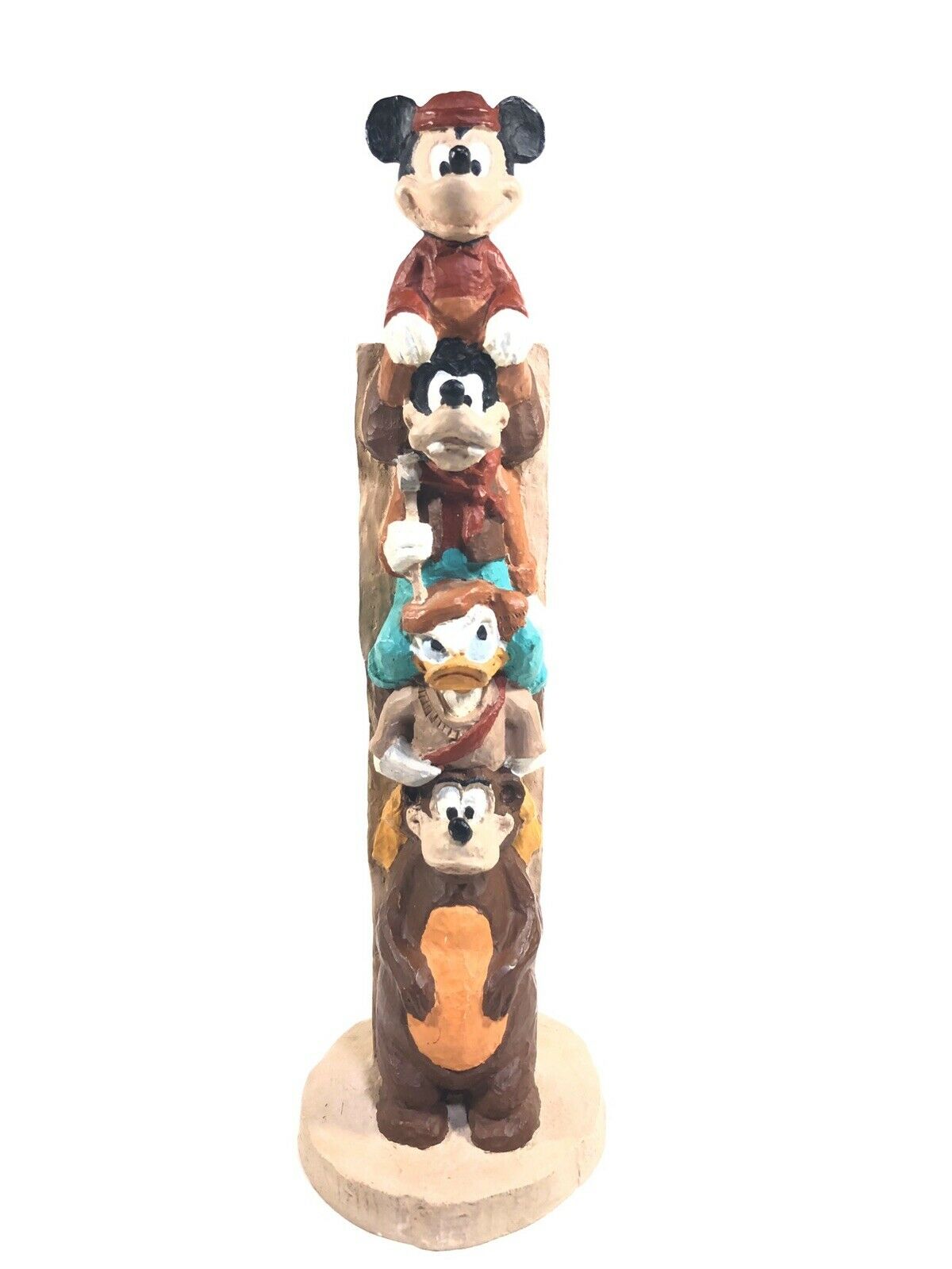 Disney’s Wilderness Lodge Totem Pole Statue Mickey Mouse Goofy Donald ...